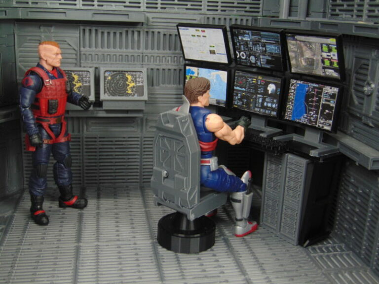 Custom 1:12 Scale Command Center Computer Station Diorama Prop Set for ...