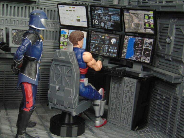 Custom 1:12 Scale Command Center Computer Station Diorama Prop Set for ...