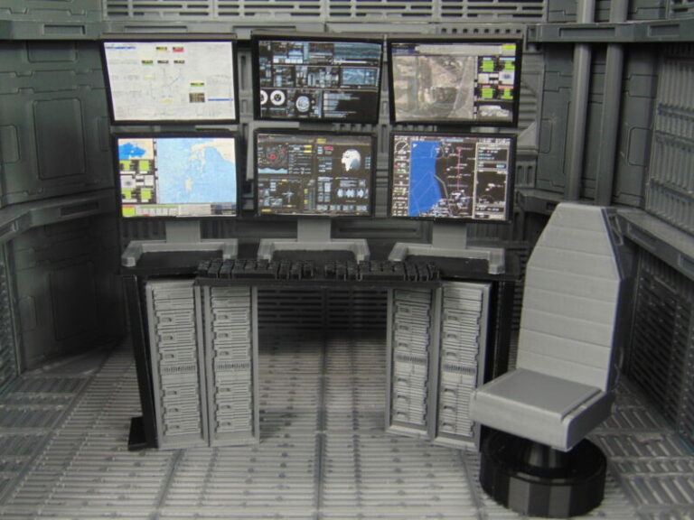 Custom 1:12 Command Center Computer Station Diorama Prop Set - Mini ...