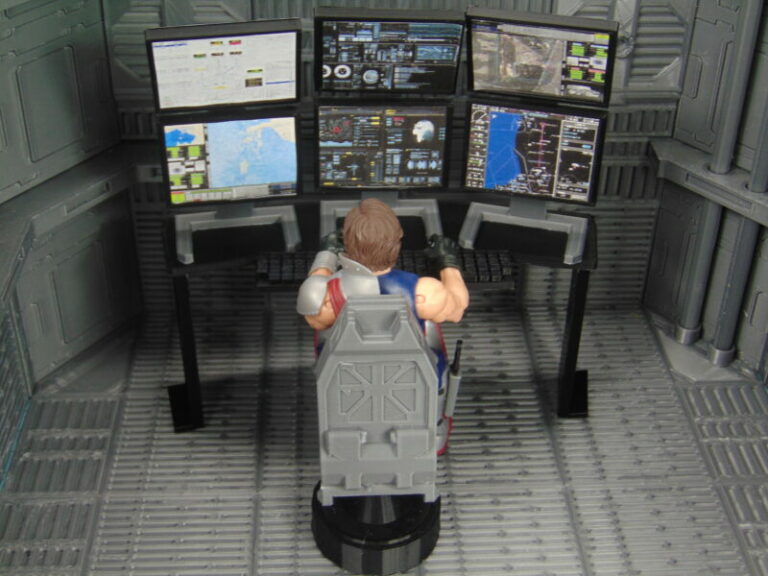 Custom 1:12 Scale Command Center Computer Station Diorama Prop Set for ...